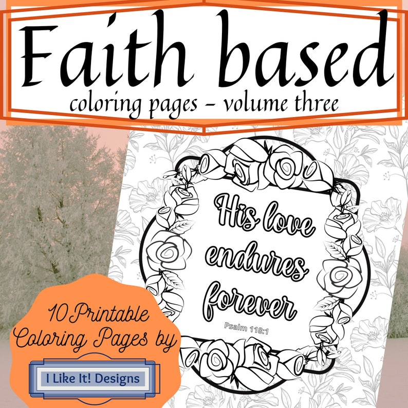 10 Printable Faith Based Coloring Pages Vol 3, Printable Pdf, Instant ...
