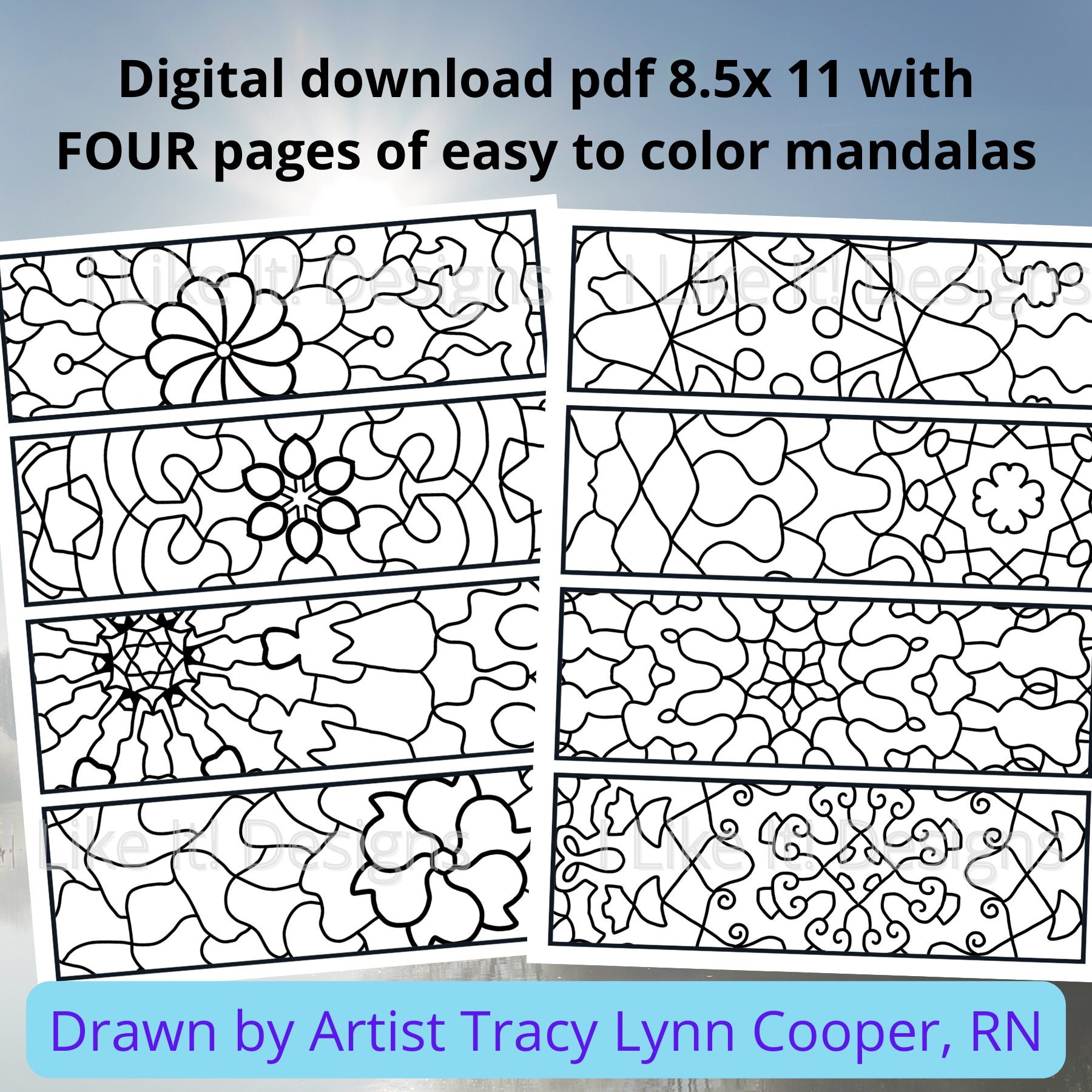 16 Printable Coloring Bookmarks of Easy Mandalas to Color VOLUME 1,fun ...