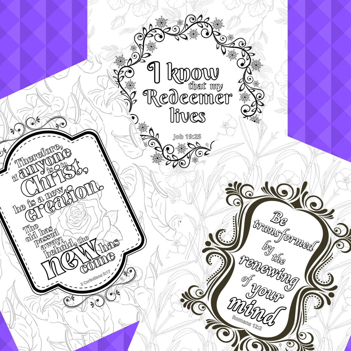 10 Printable Faith Based Coloring Pages Vol 5, Printable Pdf, Instant ...