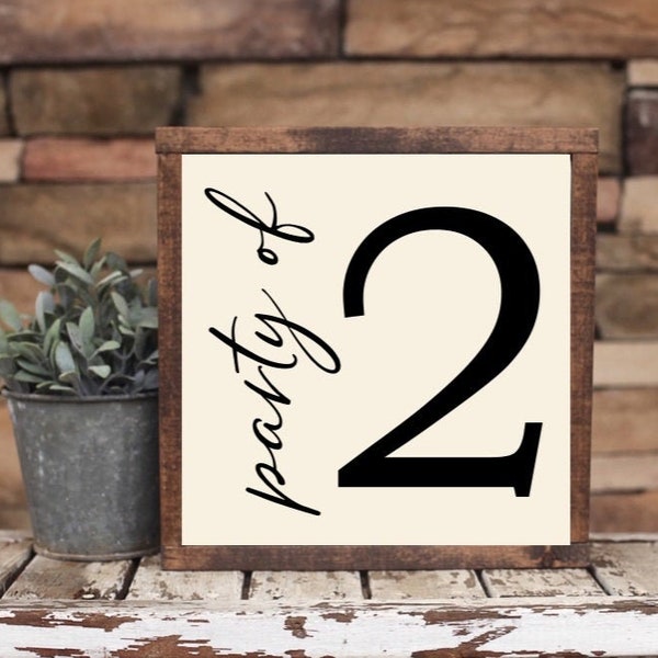 Party of 4 Sign - Etsy