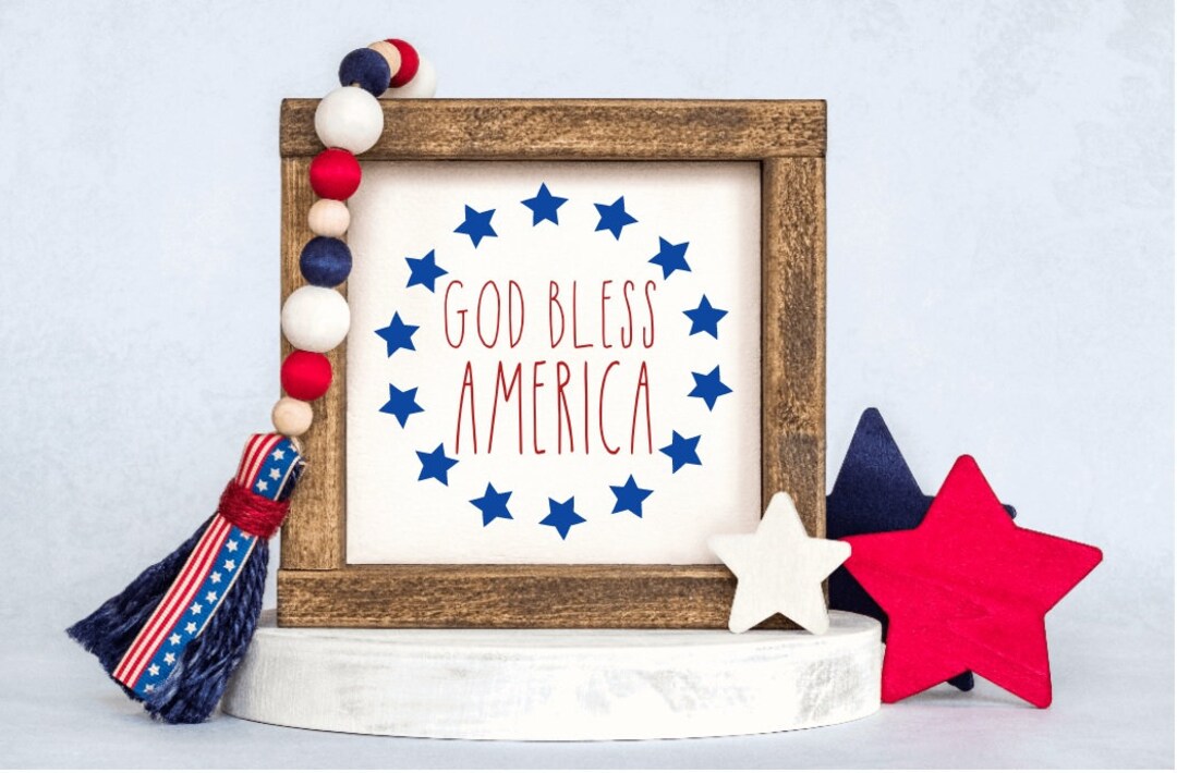 God Bless America, Patriotic Decor, Americana Decor, Patriotic Tiered ...