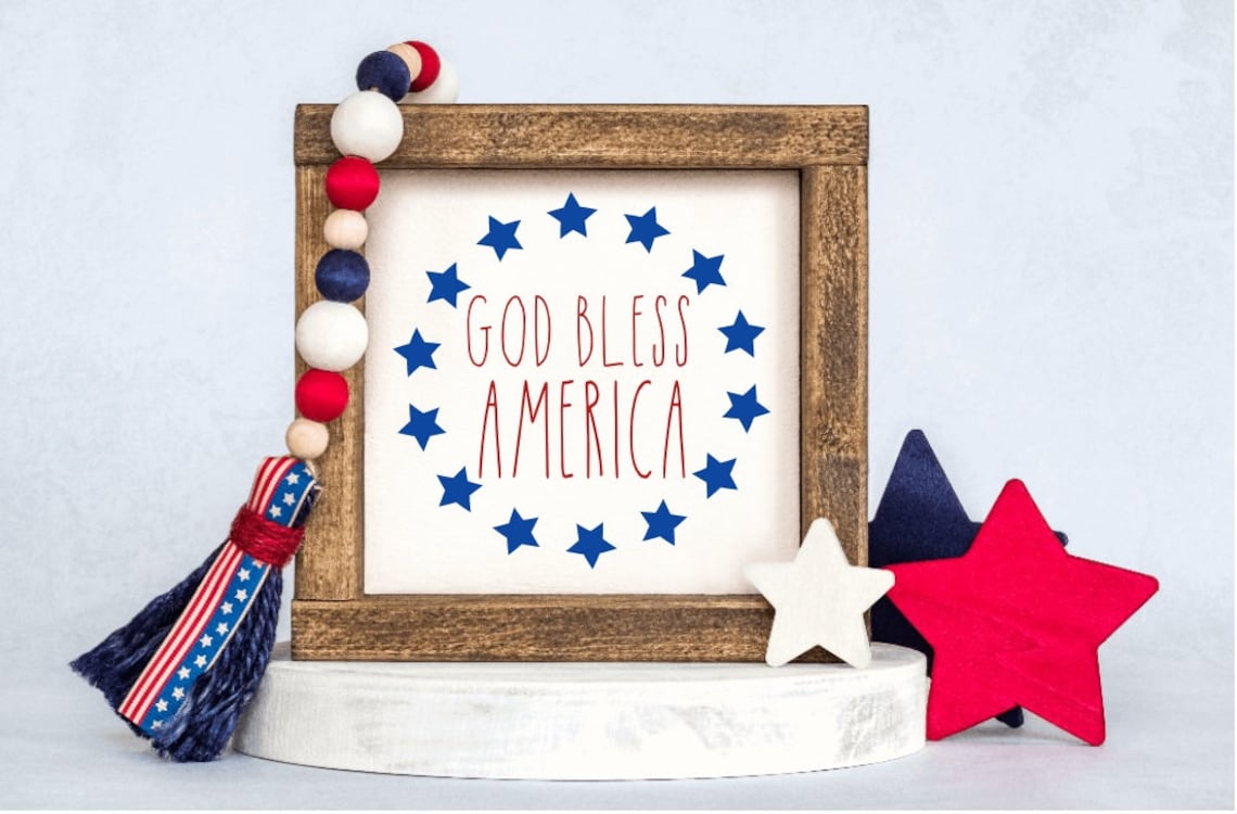 God Bless America Patriotic Decor Americana Decor Patriotic - Etsy