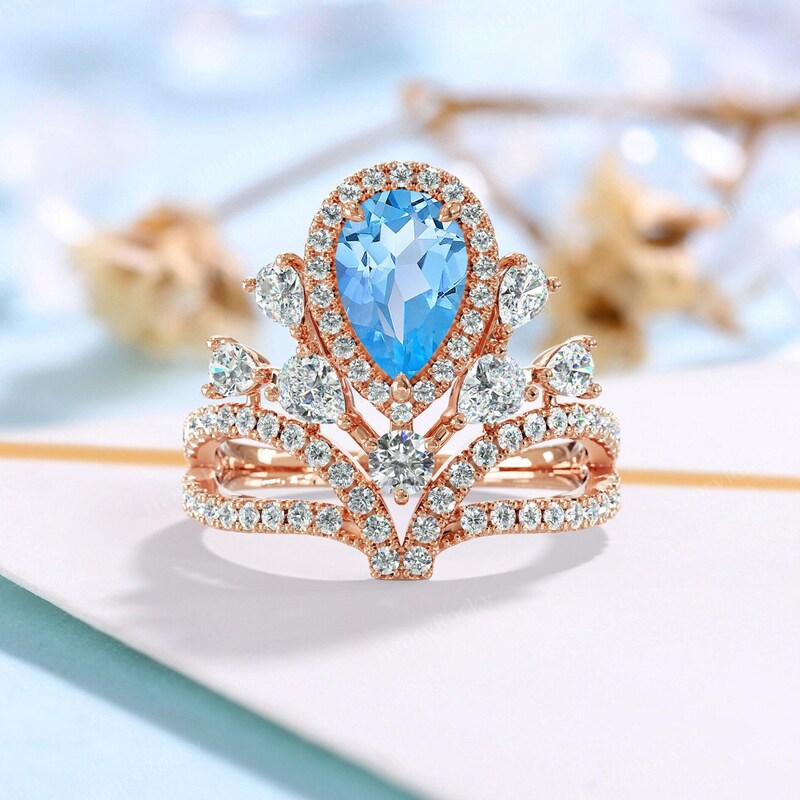 Faux Blue Topaz Ring - Etsy