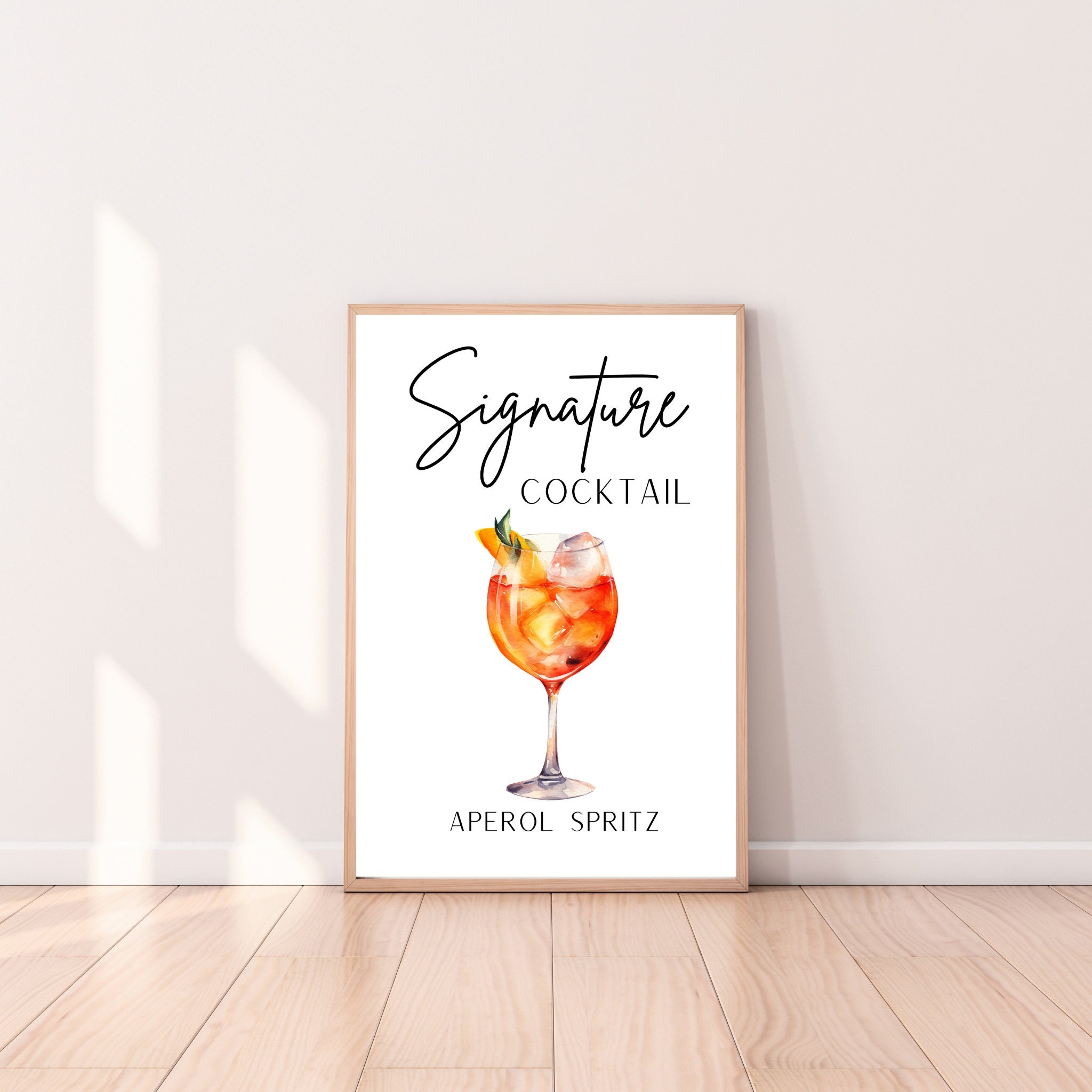 Aperol Spritz Signature Drink Sign Instant Download Wedding - Etsy