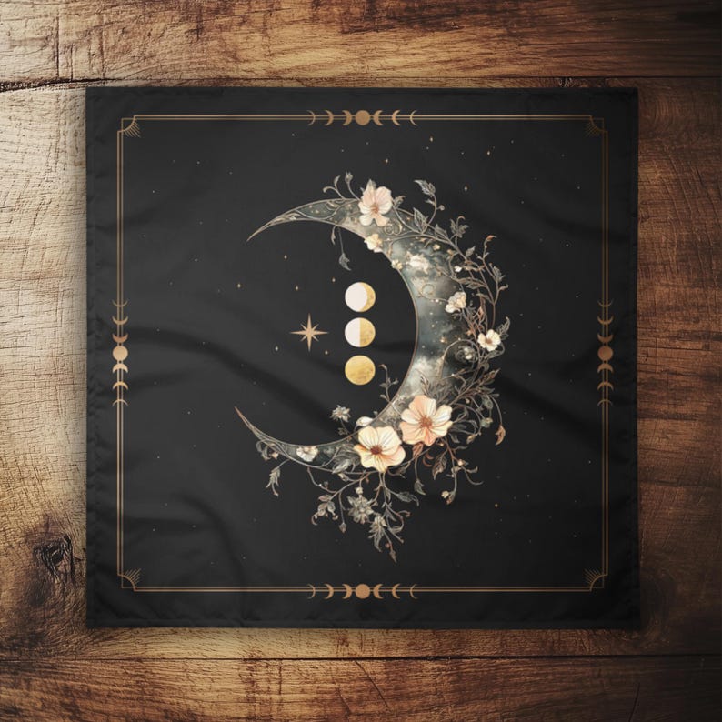 Shadow Oracle Altar Cloth Moon Phase Ritual Decor Mystical Altar ...