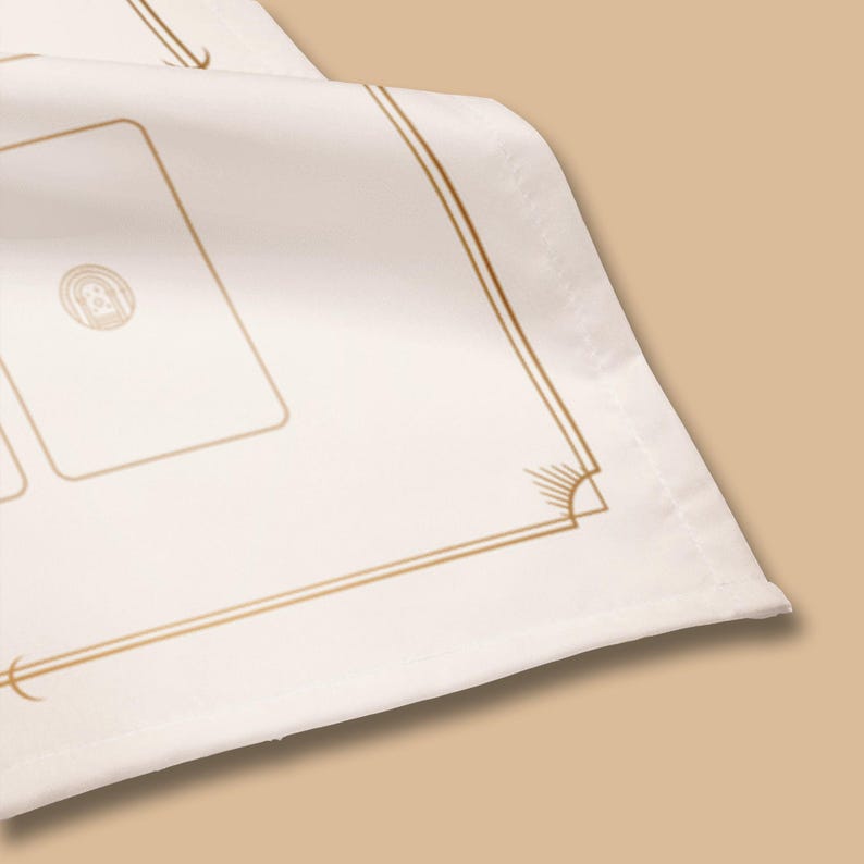 Ascension Tarot Altar Cloth | Tarot Spread in Cream and Gold Ritual ...