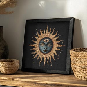 Third Eye Sun Art Print | Witchy Wall Art in Boho Tarot Style | Shadow ...