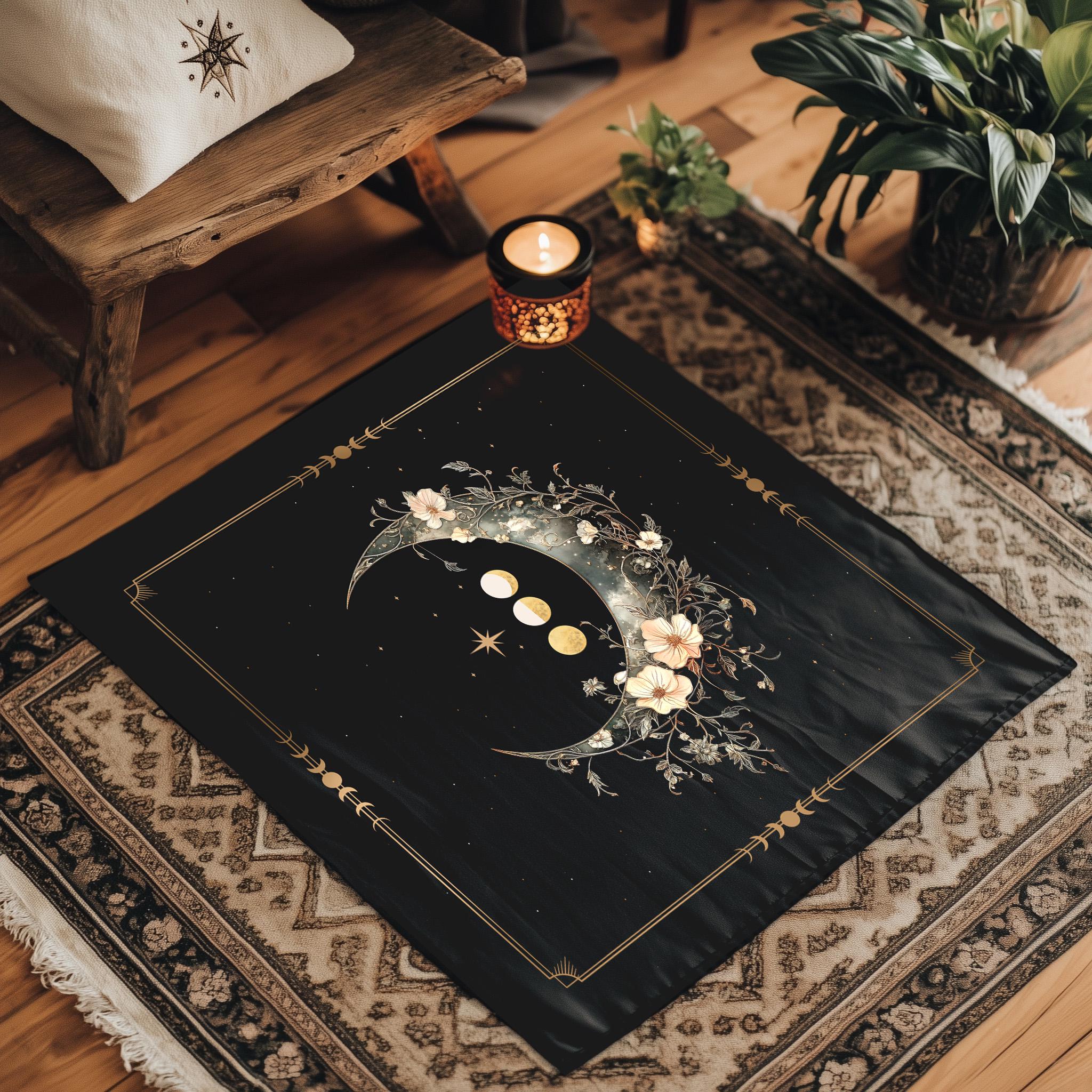 Shadow Oracle Altar Cloth | Moon Phase Ritual Decor | Mystical Altar ...