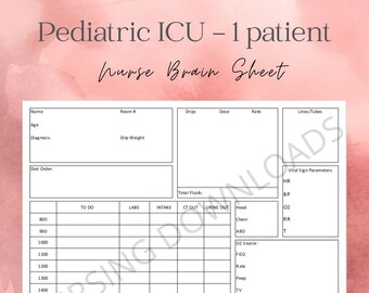 Picu Nurse Report Sheets - Etsy