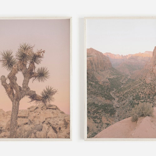 Joshua Tree Print Set Southwestern Wall Art Joshua Tree Set - Etsy