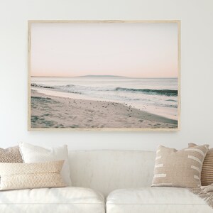 Pastel Beach Sunset, Muted Beach Print, Coastal Beach Decor, Beach ...