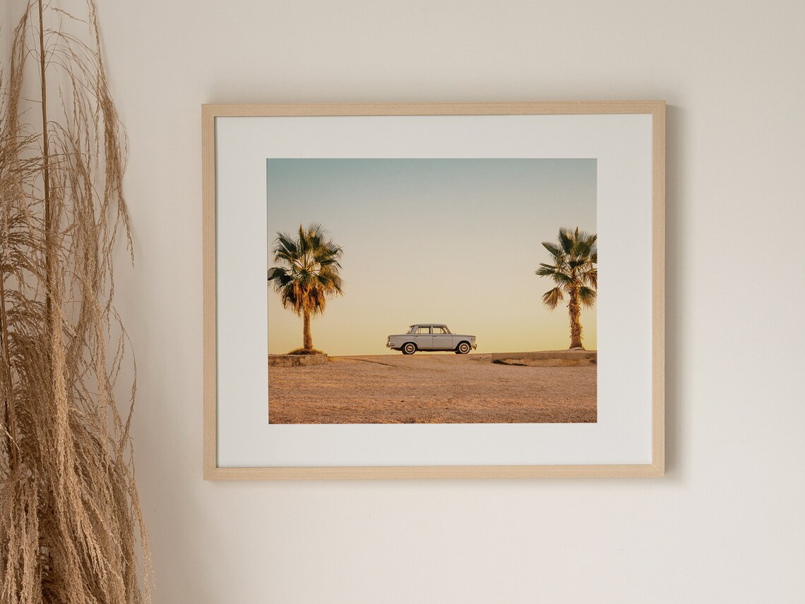Car Between Palm Trees, Palm Springs Road Trip, California Desert ...