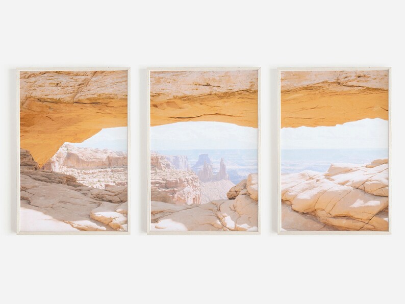 Set of 3 Desert Prints Moab Wall Art Red Rocks Landscape - Etsy
