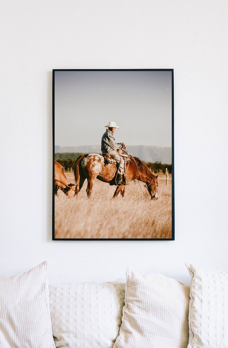 Farmhouse Decor Poster Cowboy Print Western Decor Desert - Etsy