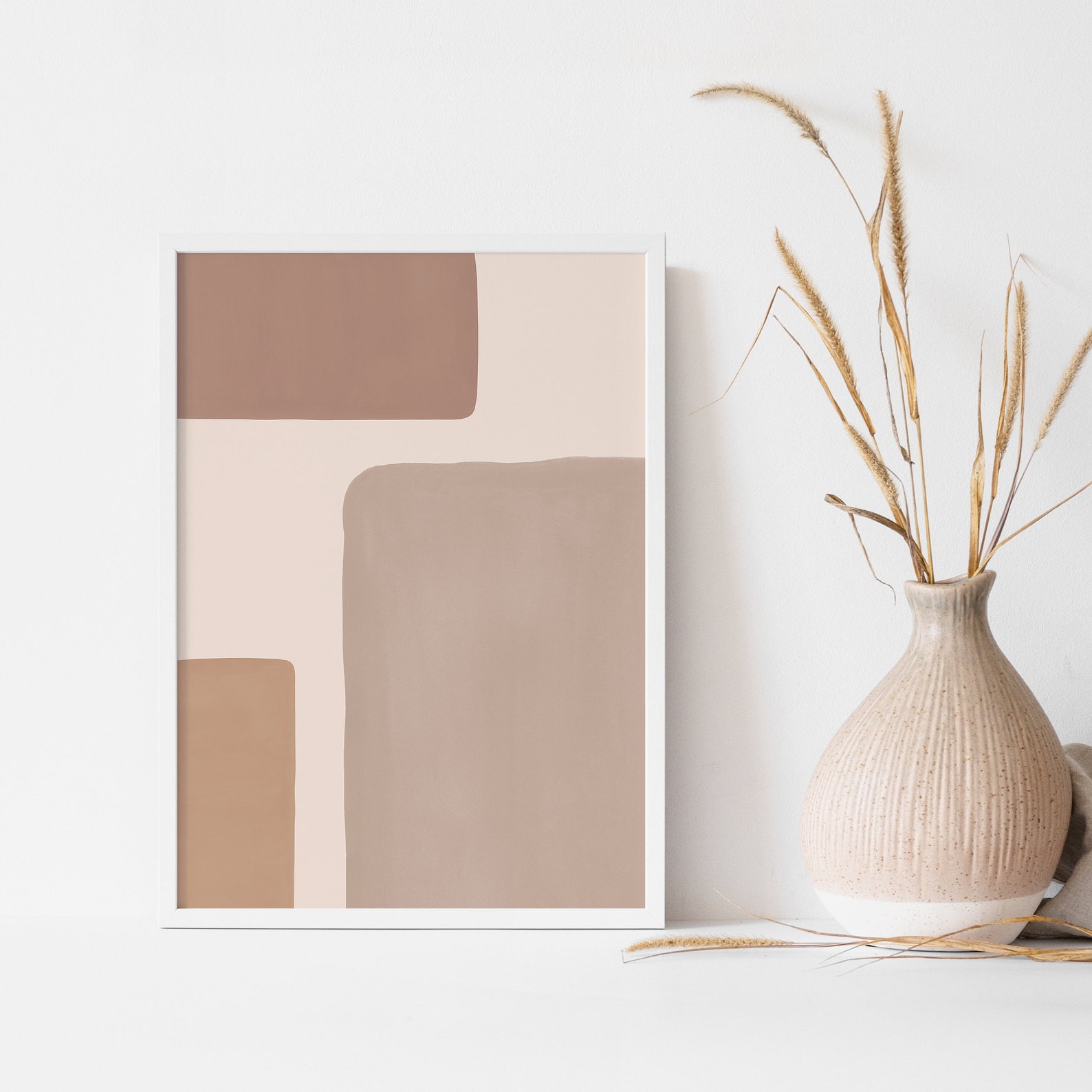 Burnt Orange Abstract Wall Art Modern Wall Art Geometric | Etsy