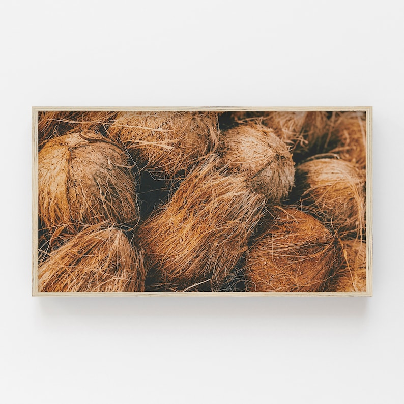 Samsung Frame TV Art, Coconut TV Decor, Pile of Coconuts, Coconut Photo ...