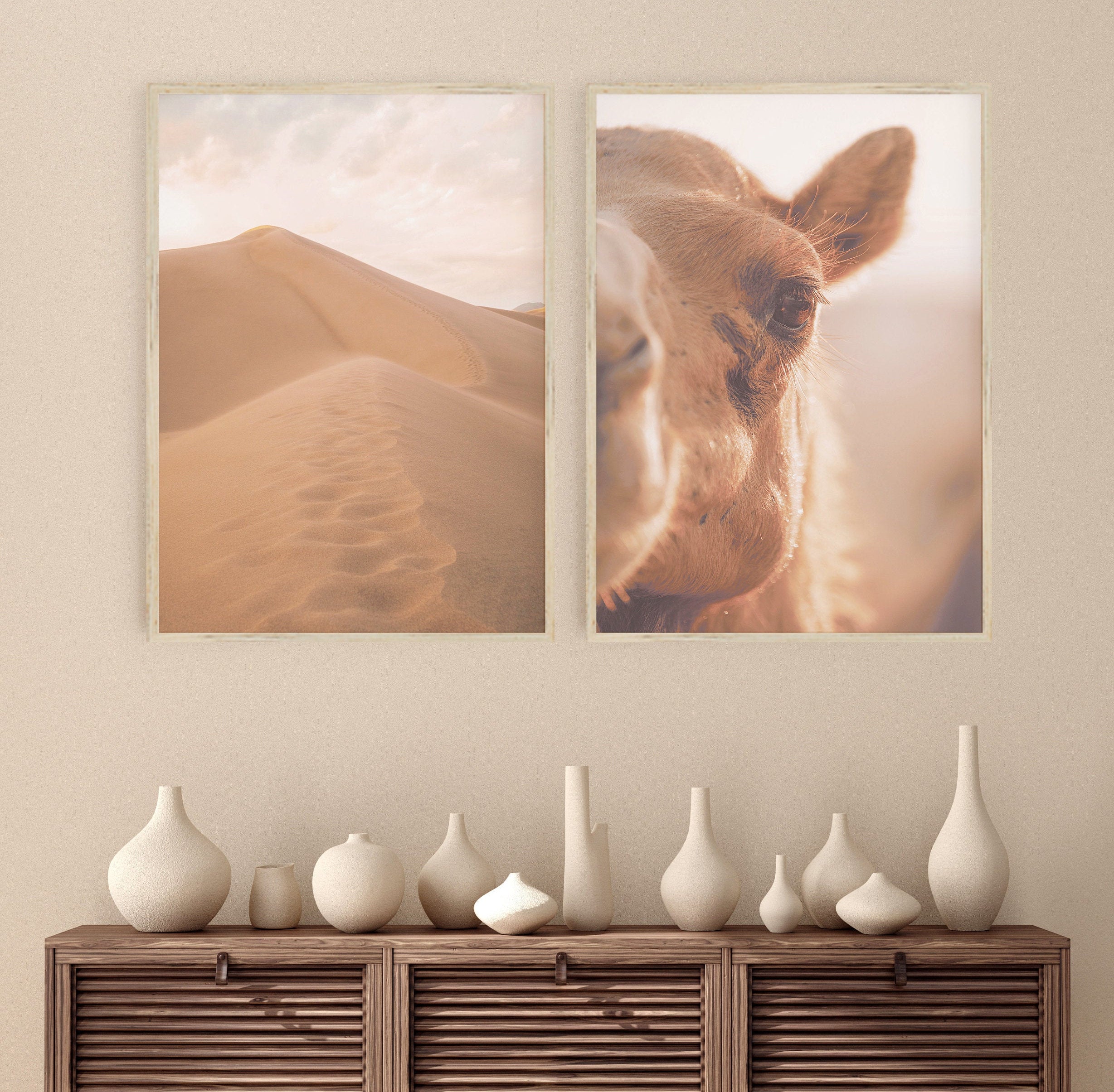 Camel Desert Print Set of 2 Prints Sand Dune Print Camel - Etsy