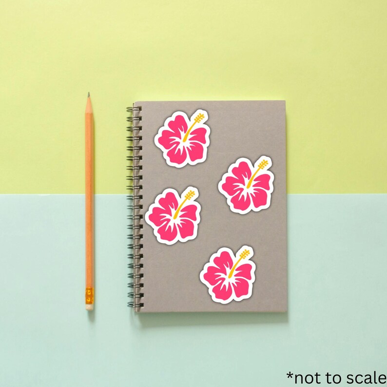 Tropical Pink Hibiscus Flower Sticker Floral Decal Tropical Pink ...