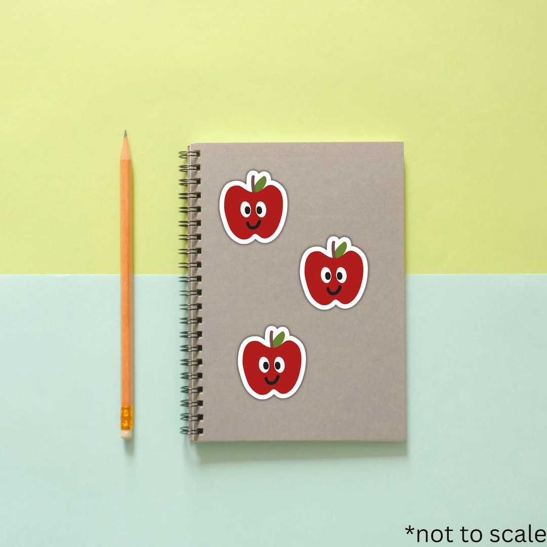 Cute Red Apple Sticker for Back to School Decal for Teacher Decor for ...