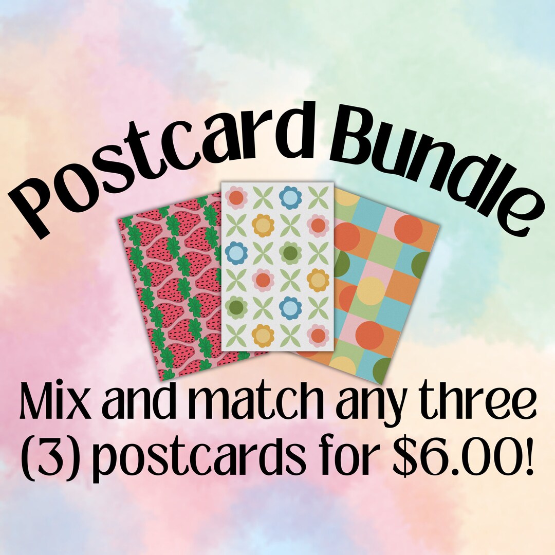 Mix & Match Postcard Bundle Set of 3 Postcards Vintage and Modern ...