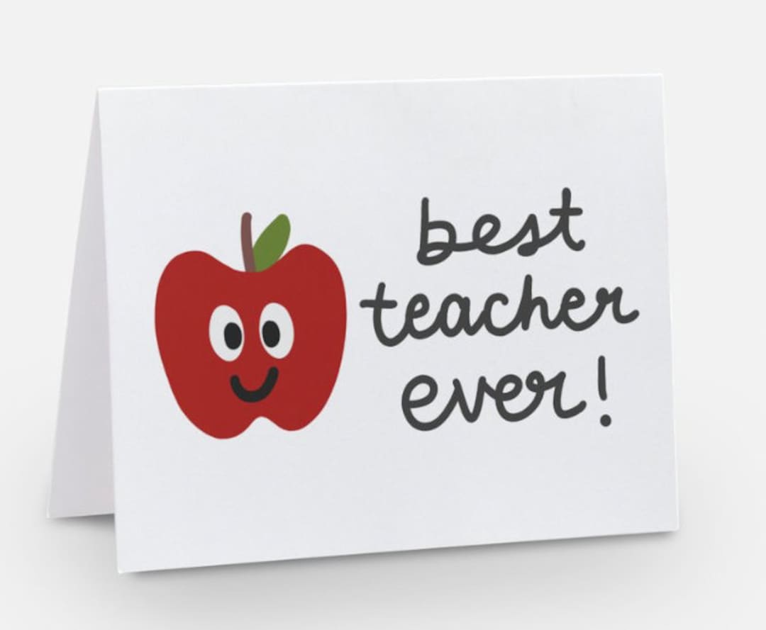 Best Teacher Ever Card, Teacher Appreciation Card, Thank You Card ...