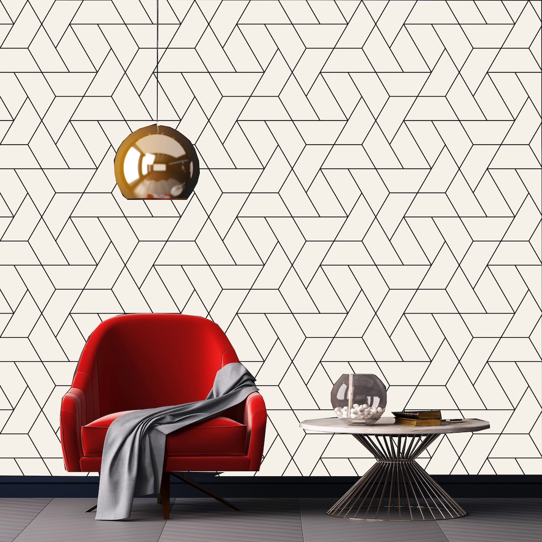 Modern Geometric Pattern Removable Wallpaper,peel and Stick Wall Paper ...
