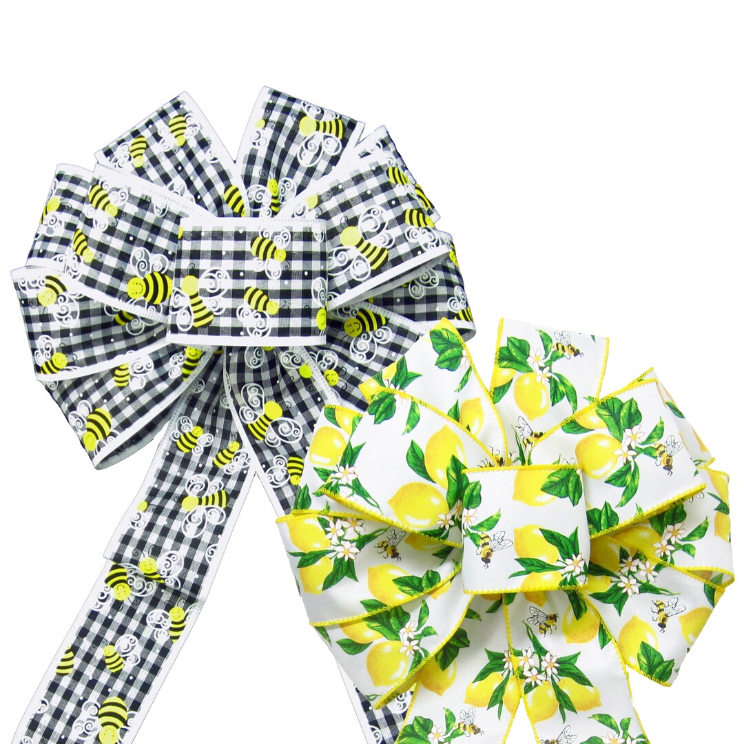 Wired Bumblebee Bows for Spring & Summer Decorating - Wire Edged Bows ...