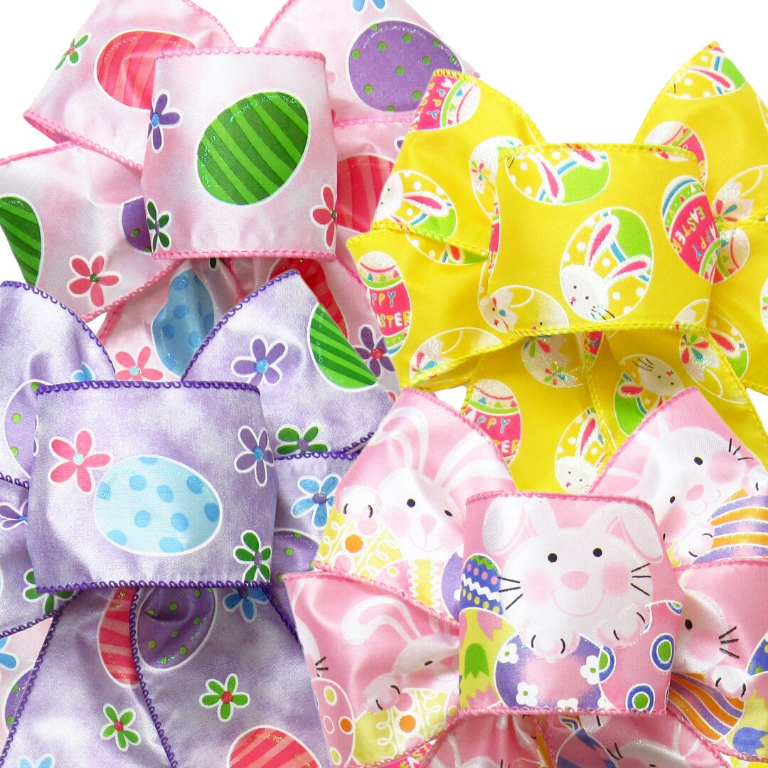 Wired Small Easter Bows Easter Wreath Bows Spring Bows for - Etsy