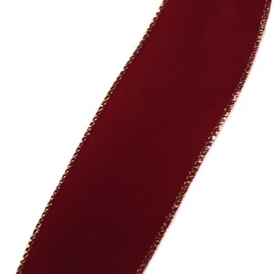 10 Yds Indoor Outdoor Burgundy Velvet Christmas Ribbon 2.5 Velvet Wired ...