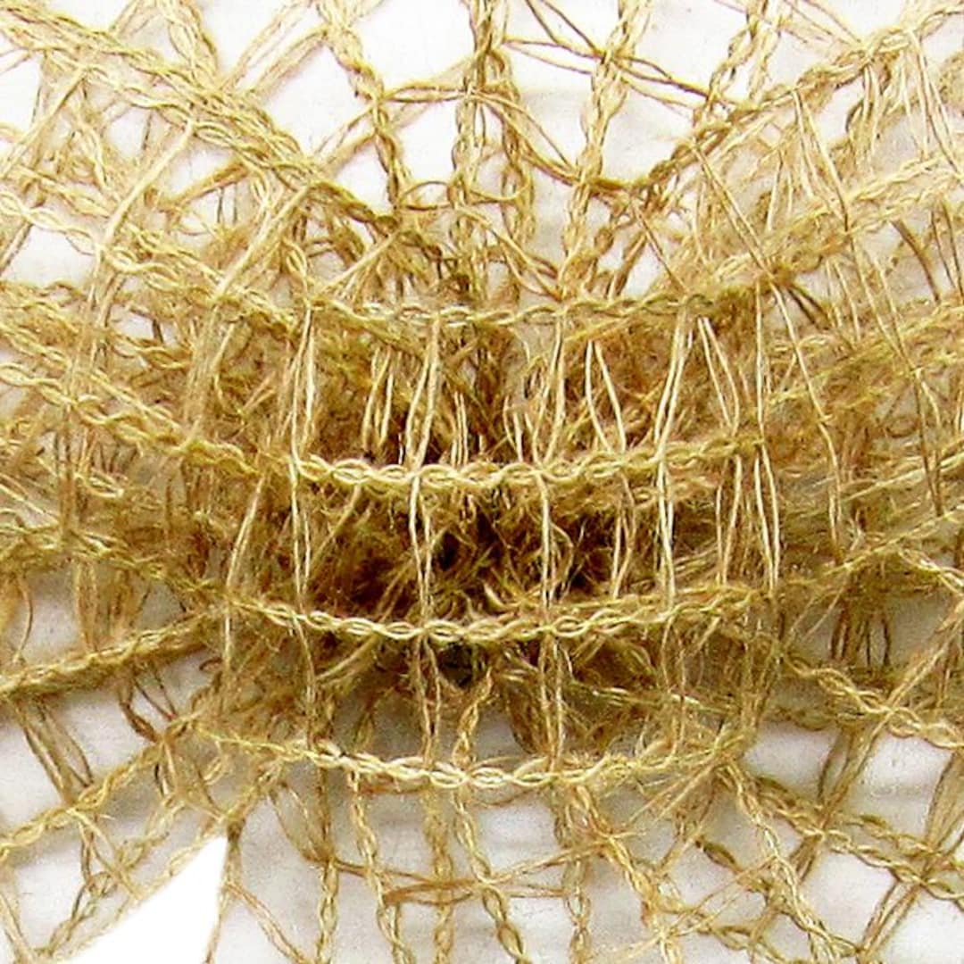 10 Yds Open Weave Window Pane Burlap Ribbon - 2.5" Wired Jute String ...