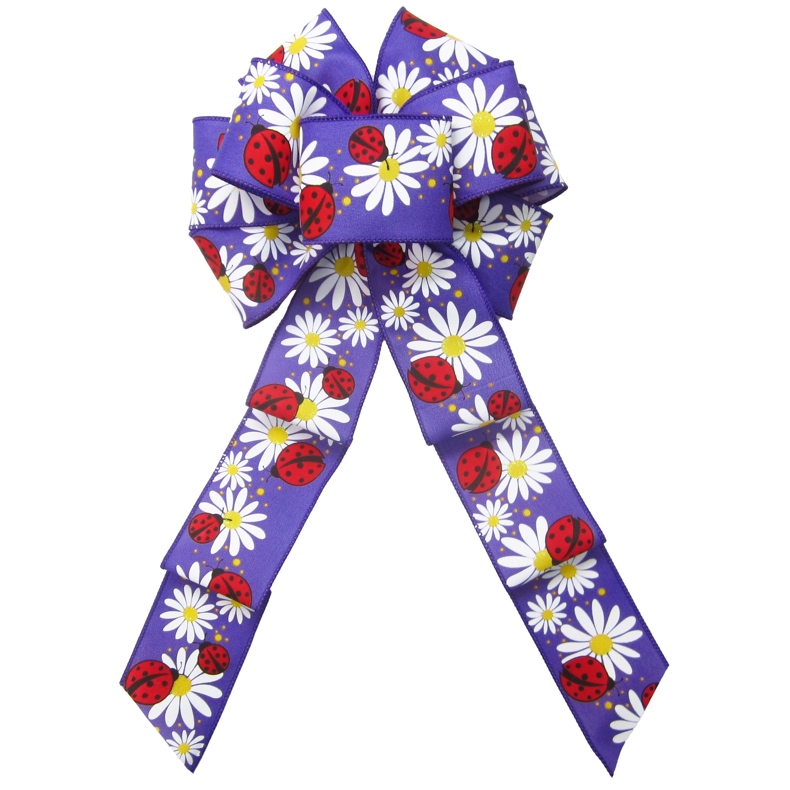 Wired Ladybugs & Daisies Purple Spring Bows Spring Easter - Etsy