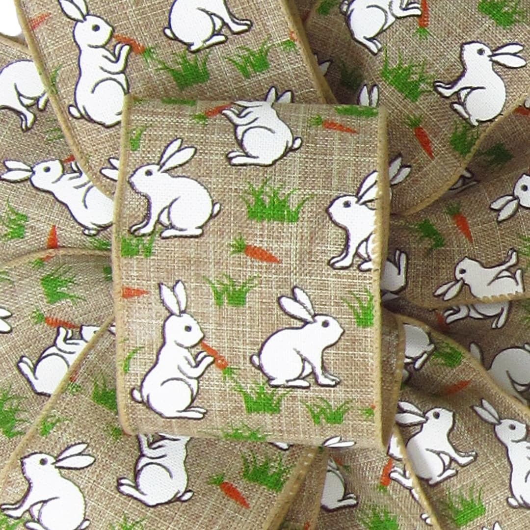 10 Yds Bunch of Bunnies Easter Ribbon - 2.5" Wired Easter Bunny Ribbon ...