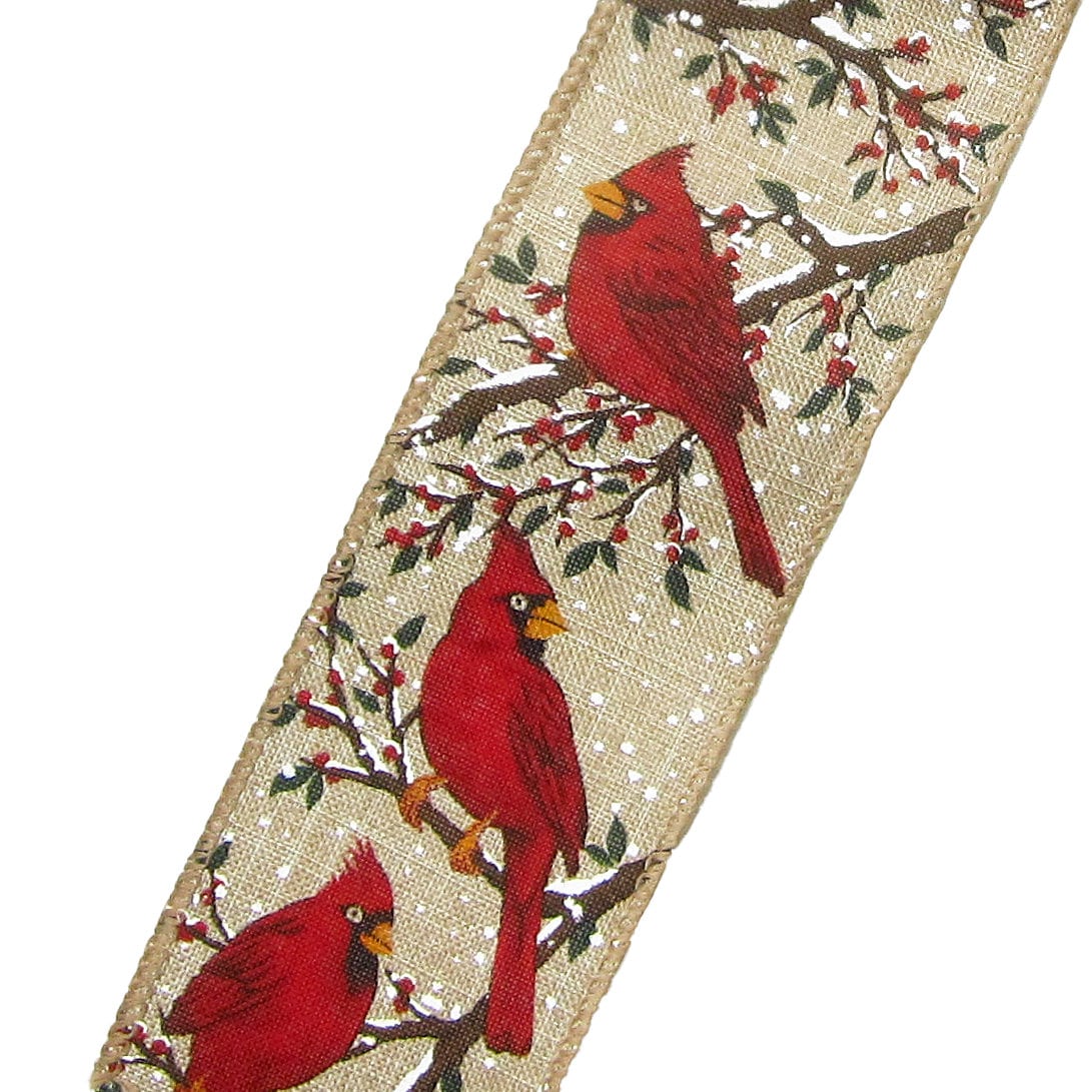 Red Birds on Snowy Branches Bows - Wired Cardinal Christmas Bows ...