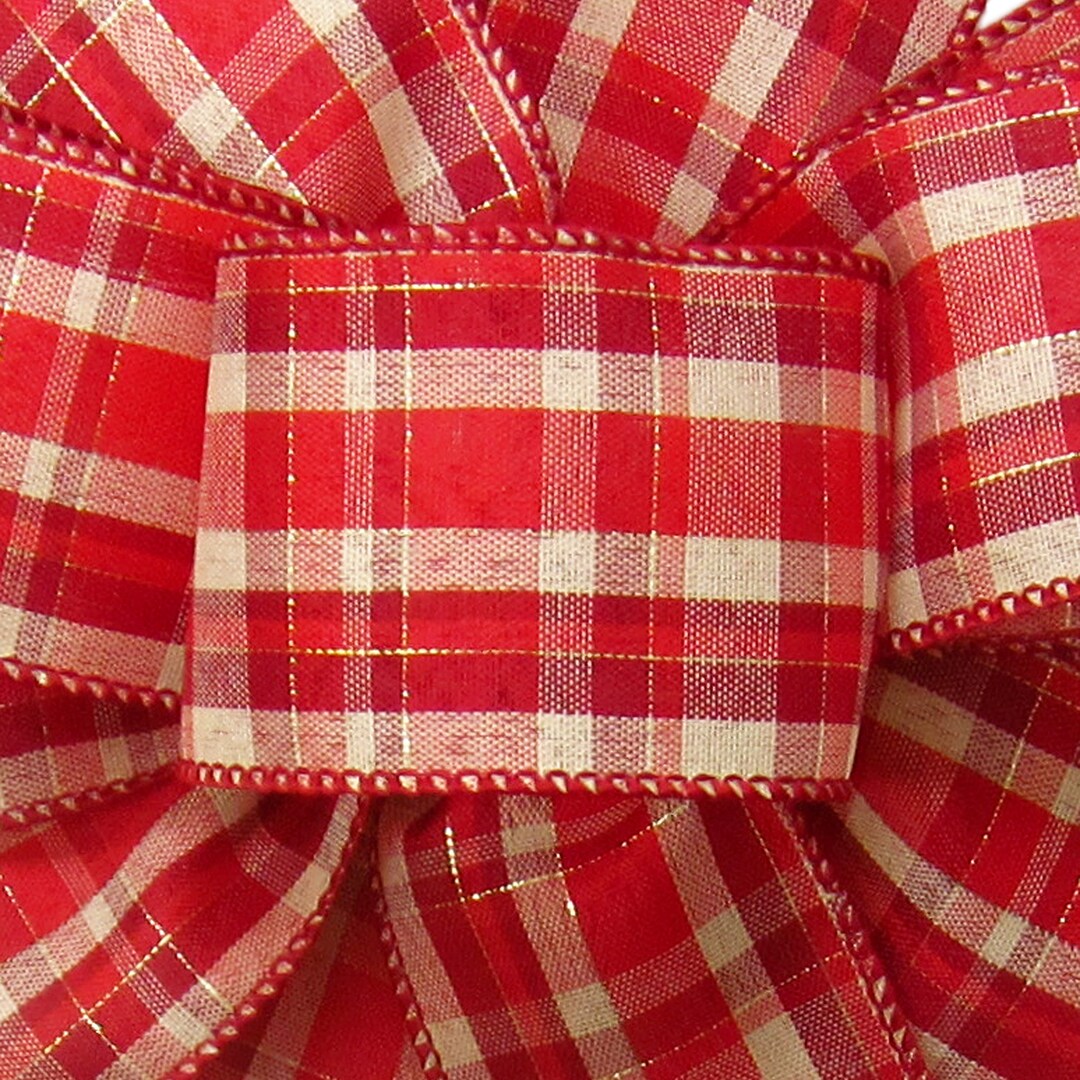 10 Yds Fireside Plaid Christmas Ribbon 2.5 Wired Ribbon for Wreaths ...