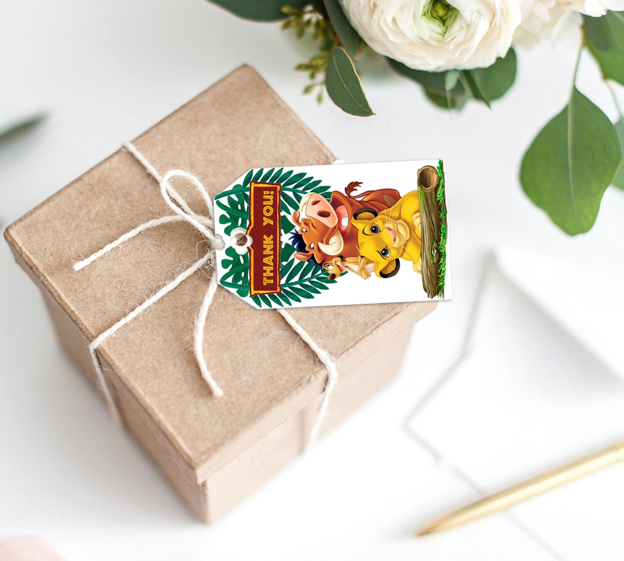 The Lion King Thank You Tag, Lion King Gift Tag, Lion King Favor, Lion ...
