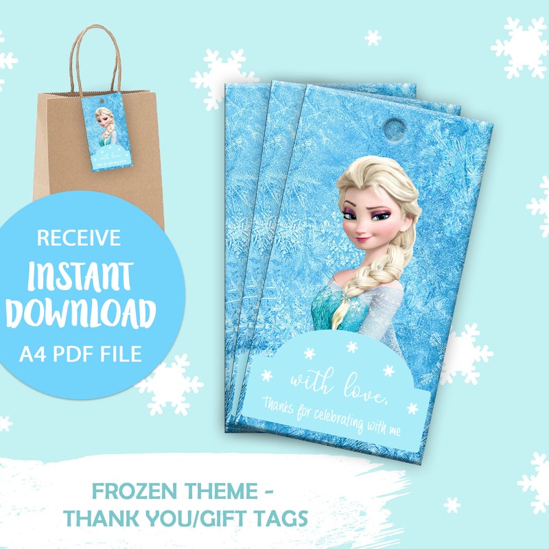 Frozen Birthday Tags - Etsy