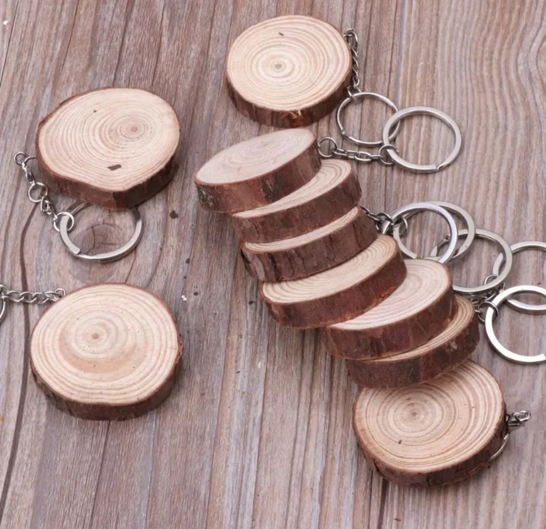 Personalised Engraved Wooden Keyring Keychain - Etsy