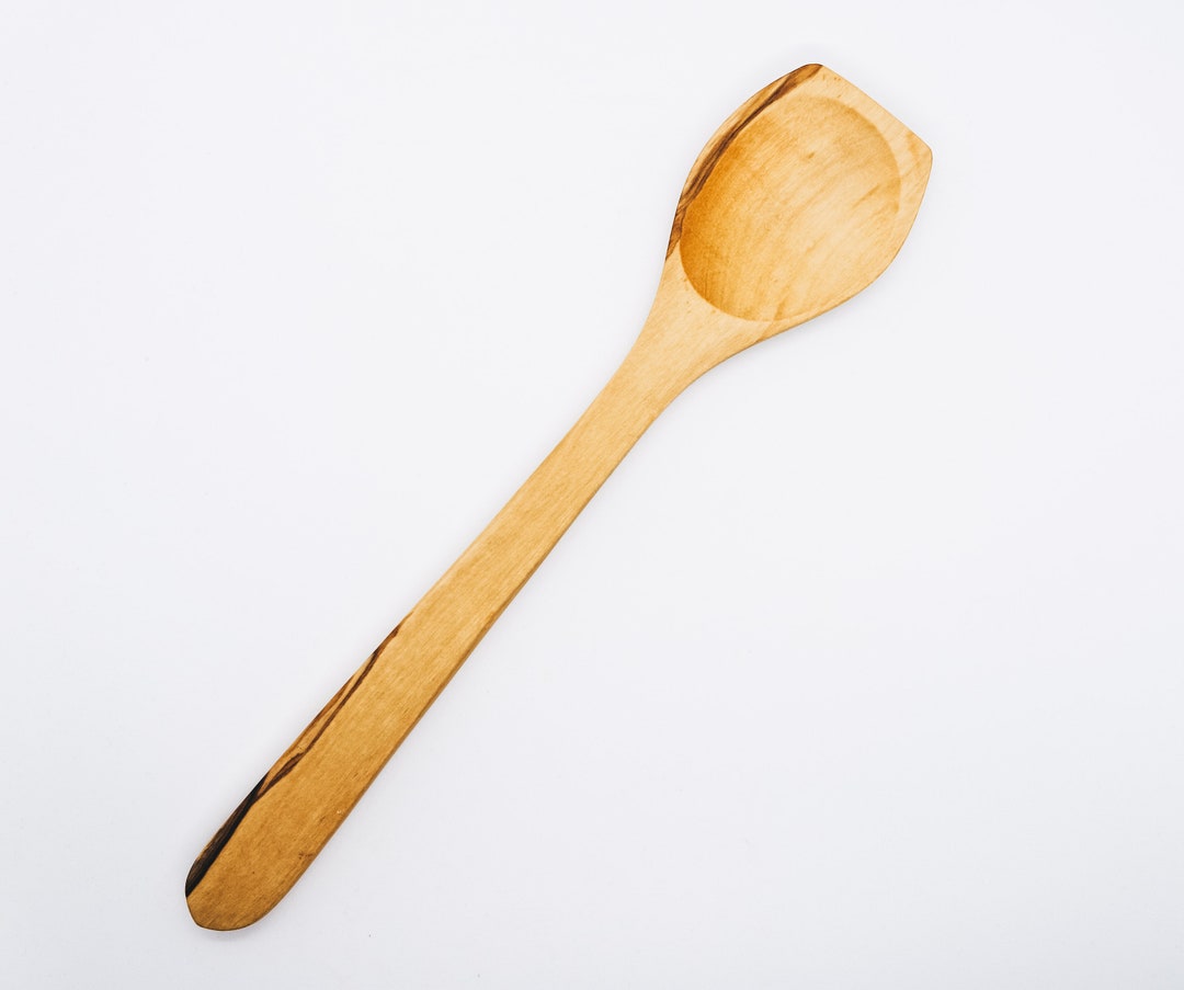 Olive Wood 2 Points Spoon 12" - Engrave Name/logo - Etsy