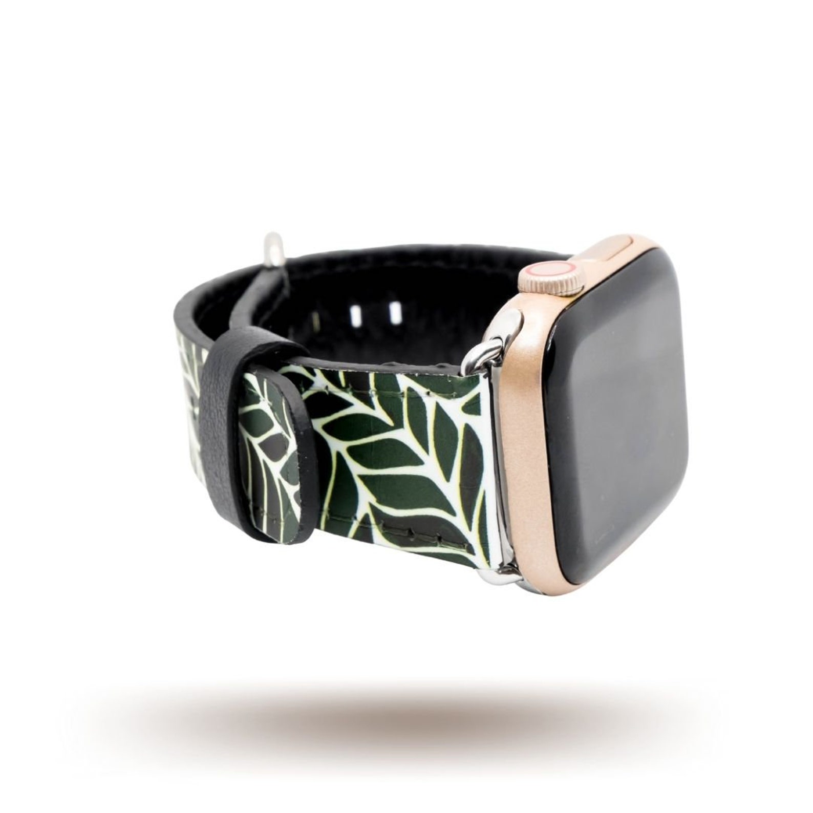 Olive Leaves Vegan Leather Apple Watch Band | Series 1, 2, 3, 4, 5, 6 ...