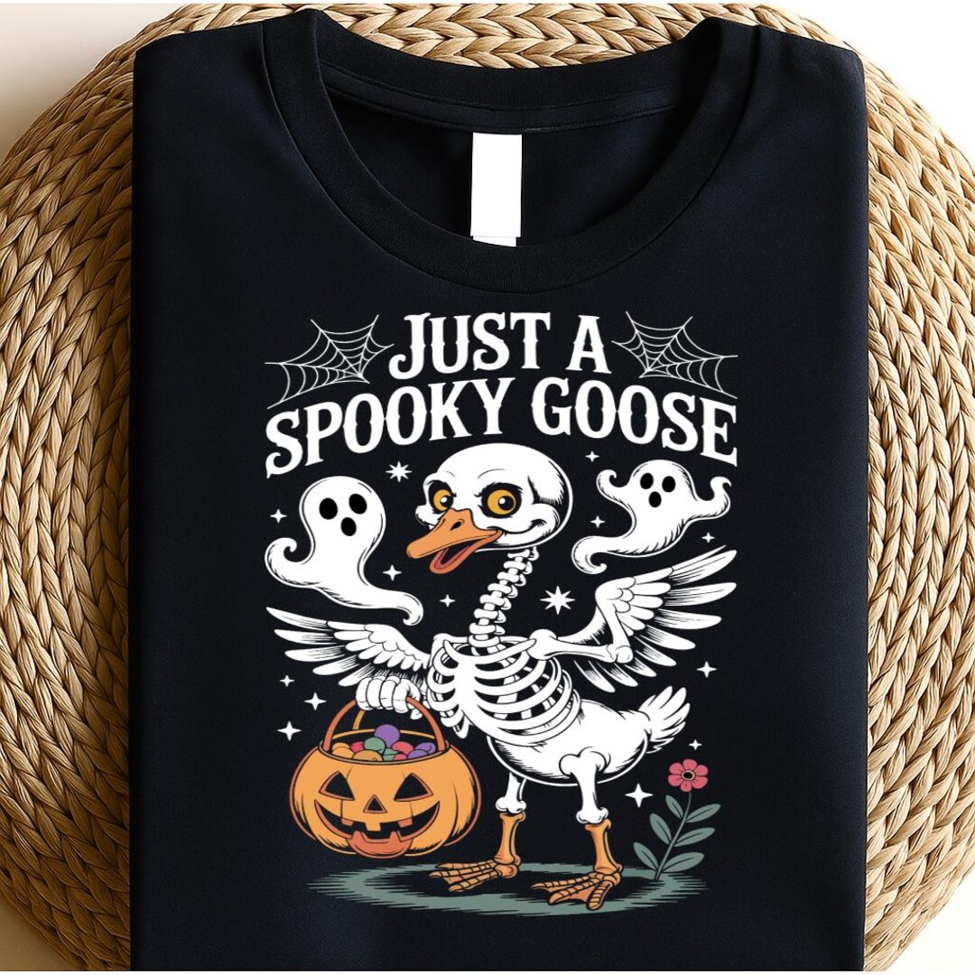 Just a Spooky Goose PNG, Spooky Goose Halloween PNG, Funny Skeleton ...