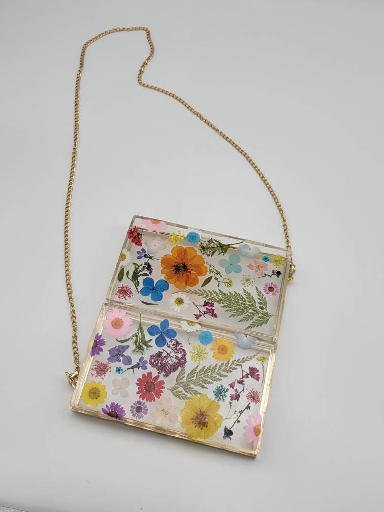 Clear Real Flower Purse Real Flower Purse Woodland Purse - Etsy