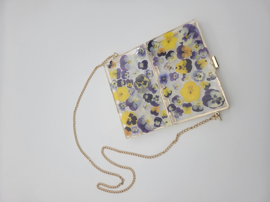 Clear Real Flower Purse, Real Flower Purse, Woodland Purse, Clear Purse ...