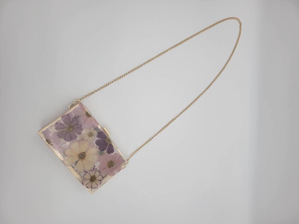 Clear Real Flower Purse, Real Flower Purse, Woodland Purse, Clear Purse ...