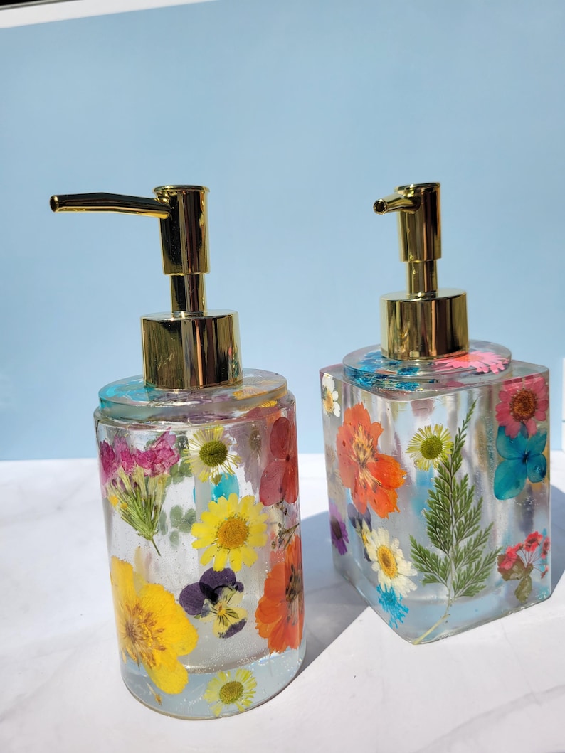 Real Flower Soap Dispenser, Real Flower Lotion Dispenser, Woodland Soap ...