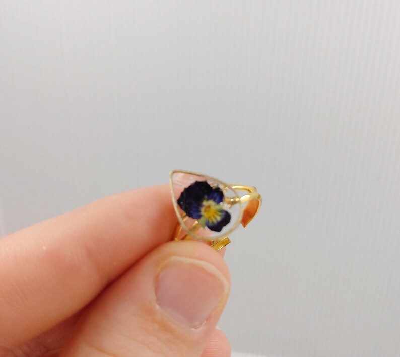 Real Flower Ring Woodland Ring Terrarium Ring Botanical - Etsy