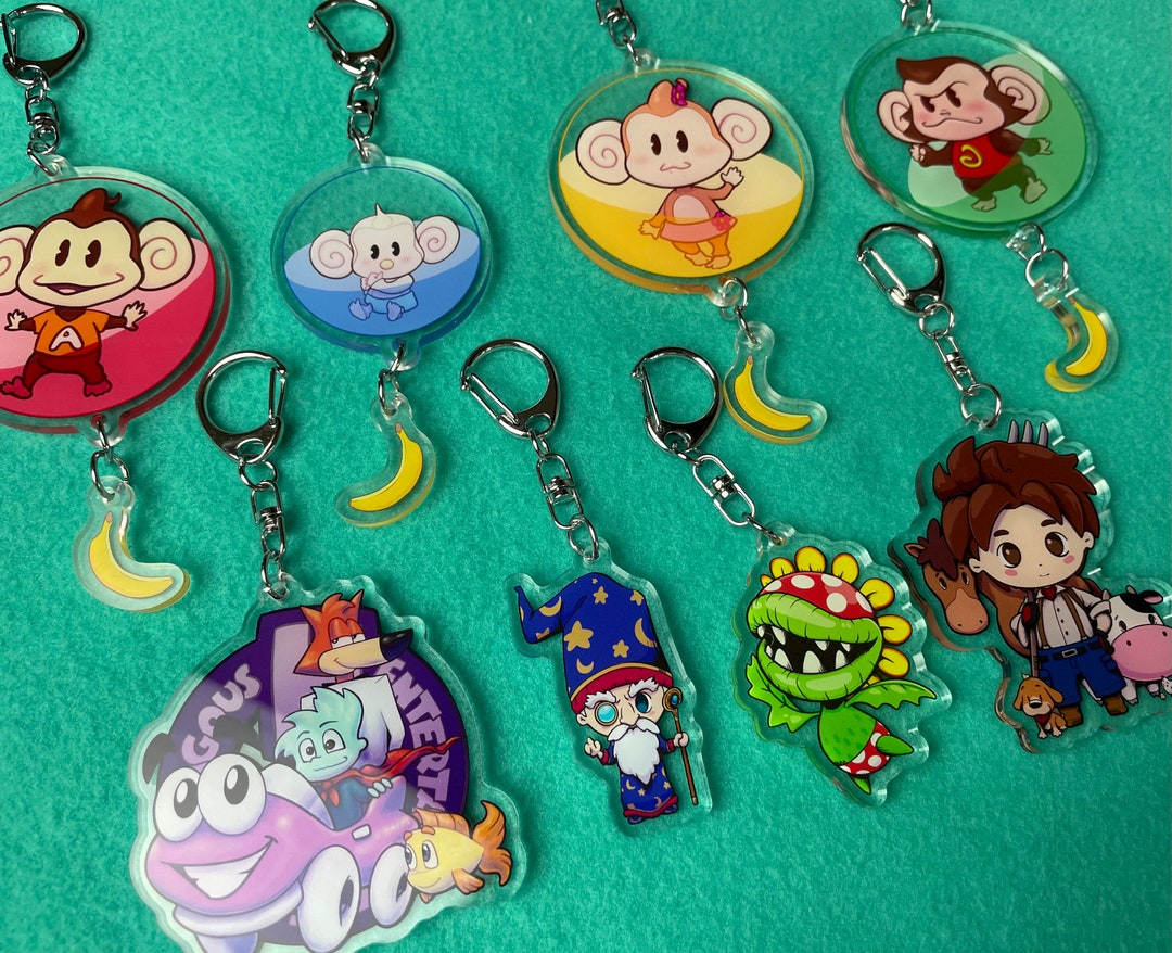 Classic Video Game Characters Keychains -monkey Ball - Wizard101 ...