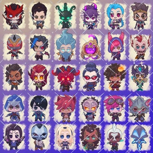 SET I: Lol 2”in Keychain Chibi Champs League of Legends Draven/jinx ...