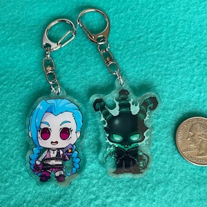 SET I: Lol 2”in Keychain Chibi Champs League of Legends Draven/jinx ...