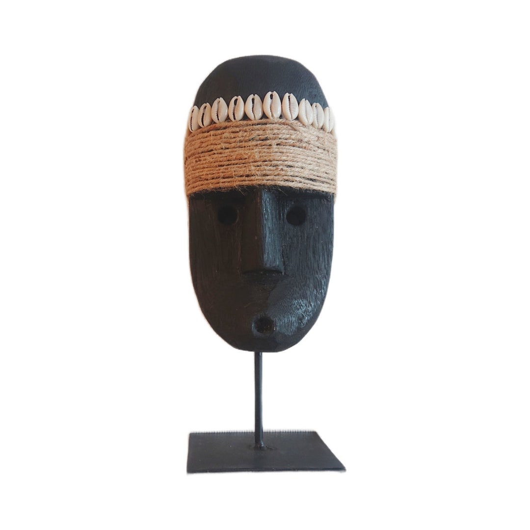 Decorative Wooden Mask, Black H 30 Cm - Etsy
