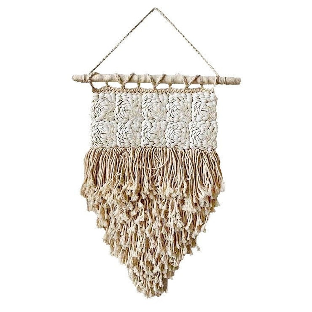 Boho Wall Decoration in Macrame and Large Shells Wall Shell Decor - Etsy